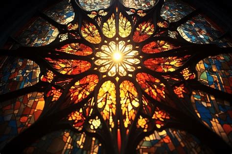 Premium Photo The Sun Shines Through A Stained Glass Window Creating