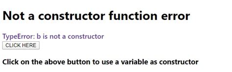 Explain Not A Constructor Function Error In Javascript