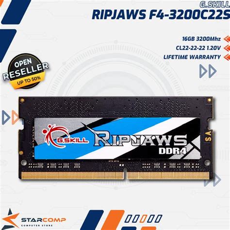 Jual TERMURAH GSkill Ripjaws 16Gb 3200MHz Memory RAM F4 3200C22S 16GRS DDR4 SODIMM PROMO