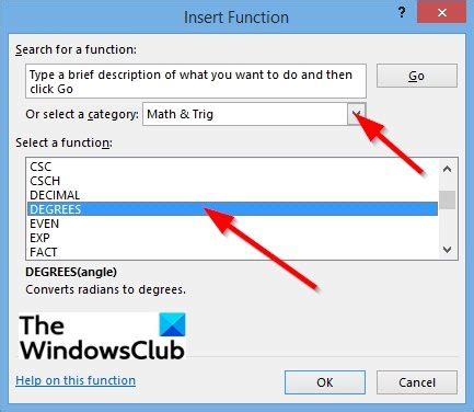 How To Use The DEGREES Function In Excel