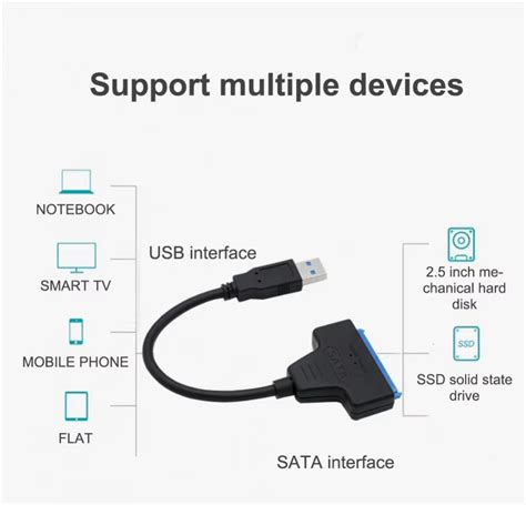 Cabo Usb Sata De Alta Velocidade Leitor De Disco Rígido Externo 25 Hdd Ssd Adaptador Shopee