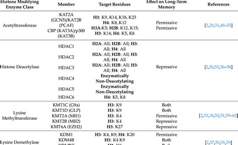 Histone Modifying Enzymes Regulate Long Term Memory Download