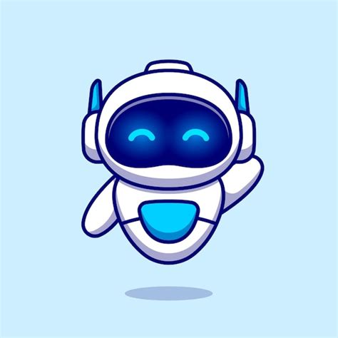 Ilustraci N De Dibujos Animados Lindo Robot Agitando La Mano Vector