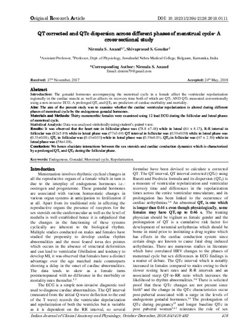 Pdf Qt Corrected And Qtc Dispersion Across Different Phases Of
