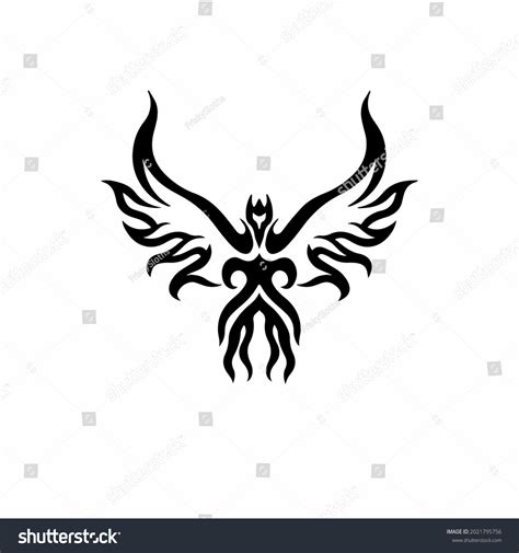 Phoenix Bird Logo Tribal Tattoo Design Stock Vector Royalty Free