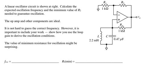 Solved A Linear Oscillator Circuit Is Shown At Right Chegg Com