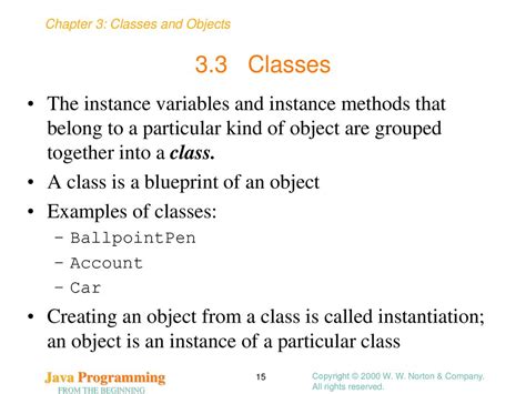 Classes And Objects Chapter 3 Copyright © 2000 W W Norton And Company Ppt Download