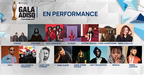 Ladisq Dévoile Les Artistes En Performance Au 42e Gala De Ladisq Adisq