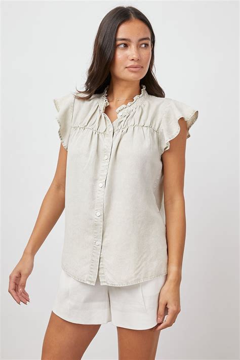 Rails Ruthie Top In Sage Acid Wash ShopperBoard