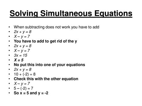 Simultaneous Equations Ppt Download