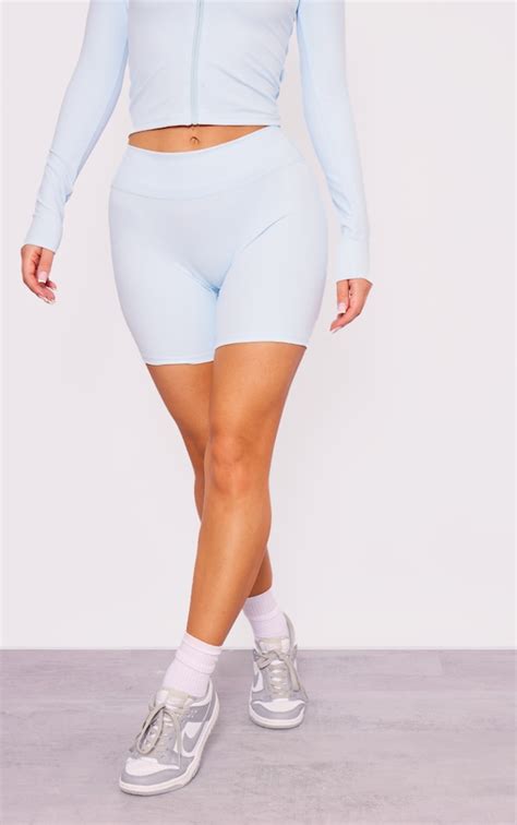 Light Blue Sculpt High Waist Gym Shorts Activewear Prettylittlething