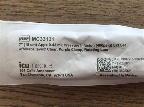 New Icu Medical Icu Medical Mc33131 7 Appx 0 43ml Pressure Infusion