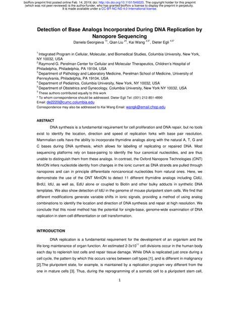 Pdf Detection Of Base Analogs Incorporated During Dna Replication By