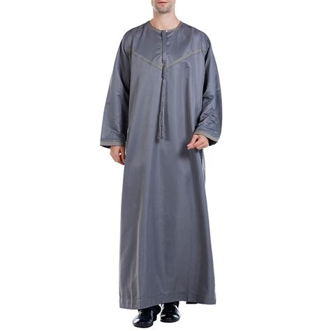 Fakkduk Muslim Robe For Men Islamic Kaftan Clothes Muslim Men Button