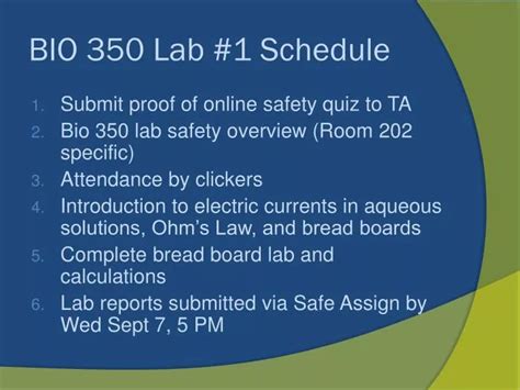 ppt bio 350 lab 1 schedule powerpoint presentation free download