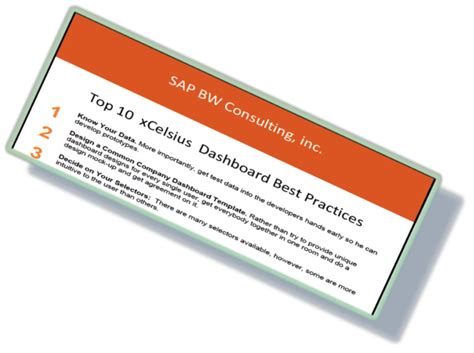 Build High Impact Xcelsius Dashboardswebibest Practices