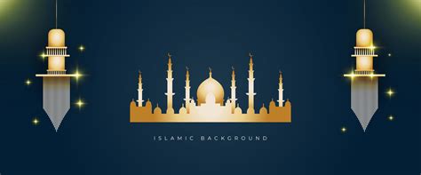 Islamic Background With Golden Color Vector Art At Vecteezy