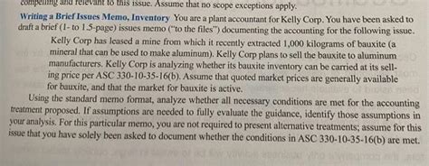 Solved Writing A Brief Issues Memo Inventory You Are A Chegg Com