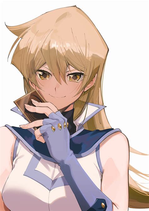 Safebooru 1girl Aoki Fumomo Bangs Blonde Hair Blue Gloves Brown