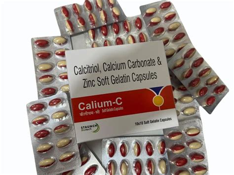 Calcitriol Calcium Carbonate Zinc Soft Gelatin Capsules 10 10 Tablets