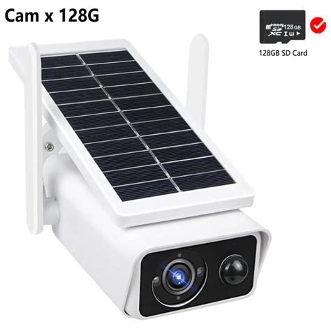 ICSee Caméra de surveillance extérieure sans fil avec panneau solaire caméra de sécurité caméra