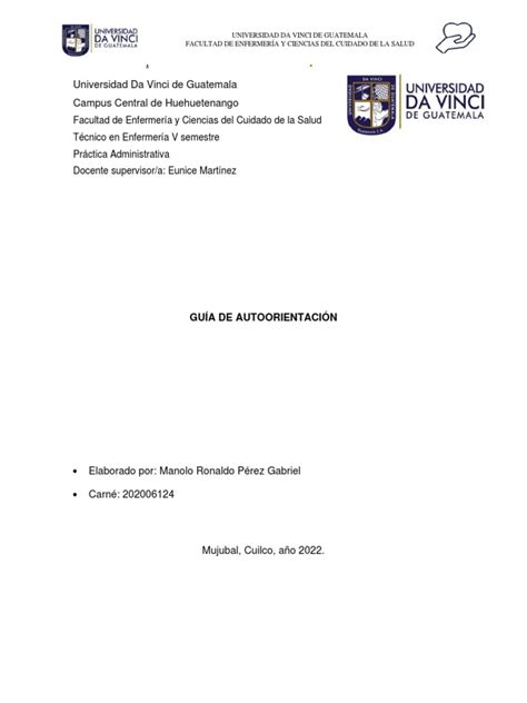 Guía De Autoorientación Pdf Enfermería Especialidades Medicas