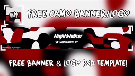 Free Camo Youtube Bannerlogo Template Photoshop Psd Youtube