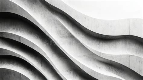 Abstract Black And White Wave Pattern Creating Minimalistic Textured Visual Design Stock