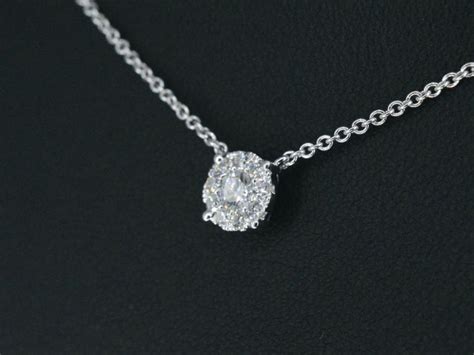 White Gold Necklace And Pendant Set With Brilliant Cut Diamonds For