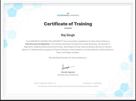 Raj Singh On Linkedin Successfully Completed The Data Structure And Algorithm Training From