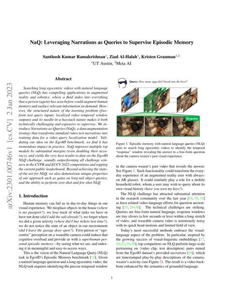 Pdf Naq Leveraging Narrations As Queries To Supervise Episodic Memory