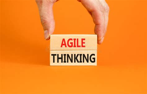 agile thinking symbol concept words agile thinking on wooden blocks