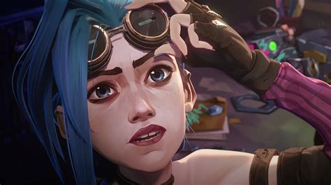 Ladda Ner Jinx Arcane Tittar Upp Wallpaper Wallpapers