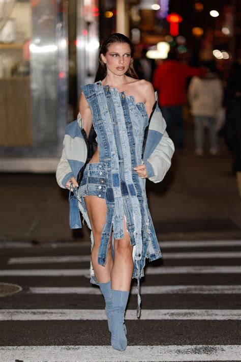 Julia Fox Fashion Denim Dress Fashion Week