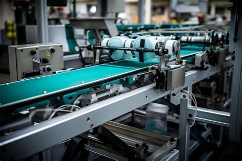 Conveyor Belt With Automated Labeling System Premium Ai Generated Image