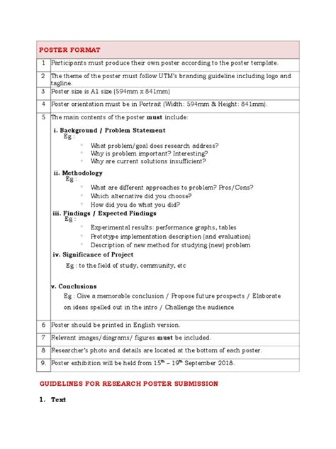Poster Format I Background Problem Statement Pdf