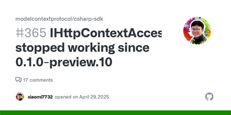 Icontextaccessor Stopped Working Since 010 Preview10 · Issue 365 · Modelcontextprotocol