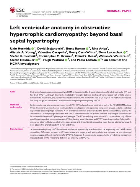 Pdf Left Ventricular Anatomy In Obstructive Hypertrophic Cardiomyopathy Beyond Basal Septal