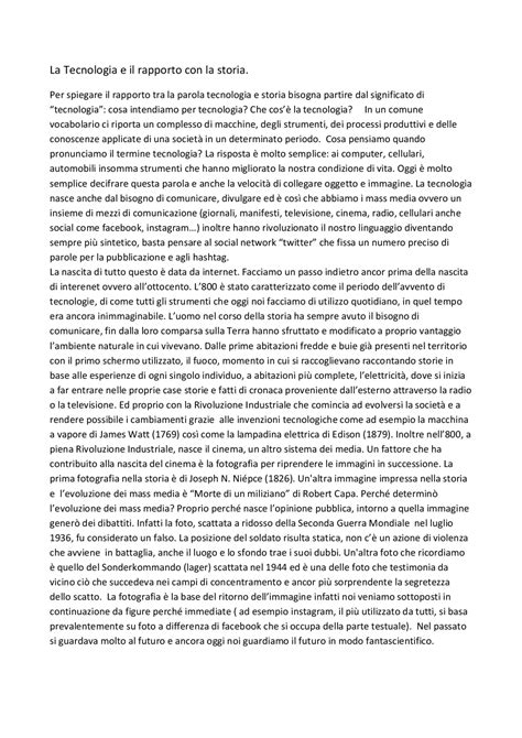 Mass Media Rapporto Con La Storia Docsity