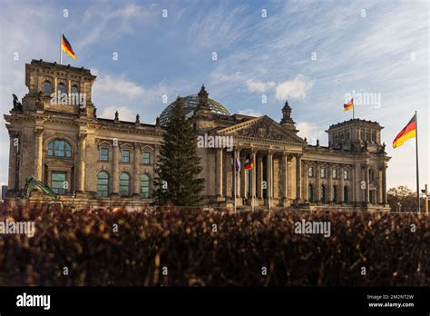 BERLIN GERMANY DECEMBER Front View Of The Bundestag Reichstag Parliament Building In