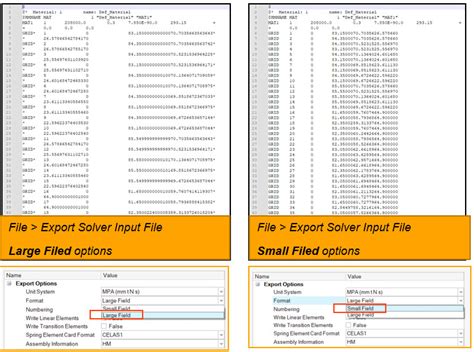 Small And Large Field What Is The Different When Export Solver Input File In Simlab Altair