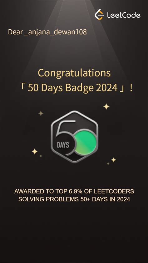 Anjana Kumari On Linkedin Badge Leetcode Keeplearning