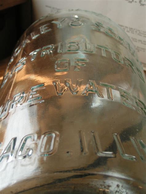 Large Vintage Glass Hinckley And Schmitt Water Bottle Etsy
