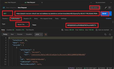 authorize and manage salesforce data with postman crud operations