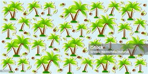 야자수와 코코넛 엽서 포스터 배너 인쇄 메뉴 포장에 대 한 아름 다운 질감된 벡터 배경 여름 시간 나머지입니다 개념에 대한 스톡 벡터 아트 및 기타 이미지 Istock