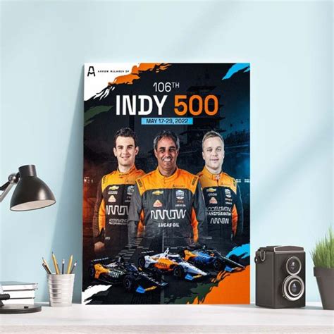 The Greatest Spectacle In Racing Indy 500 Mclaren Vintage Poster Canvas