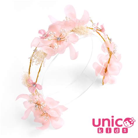Unico 兒童 夢幻甜美粉系小花童花環頭飾髮飾 帽子 Yahoo奇摩購物中心