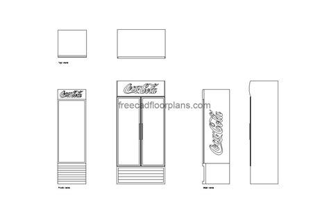 Coca Cola Fridge Free Cad Drawings