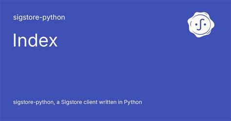 Index Sigstore Python