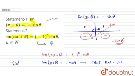 Statement 1 Sin Pi Theta Sin Theta Statement 2 Sin Npi Theta